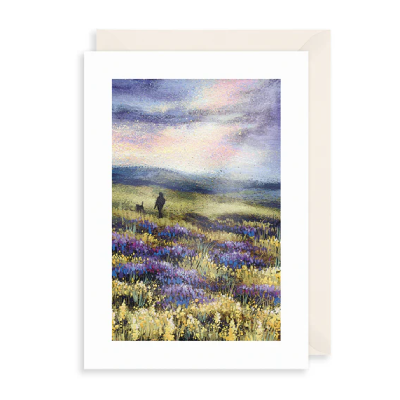 Čestitka - Purple Heather and Hills