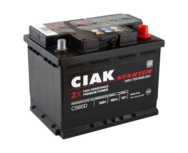 Akumulator CIAK 12V 60Ah 540A D+ CS60D