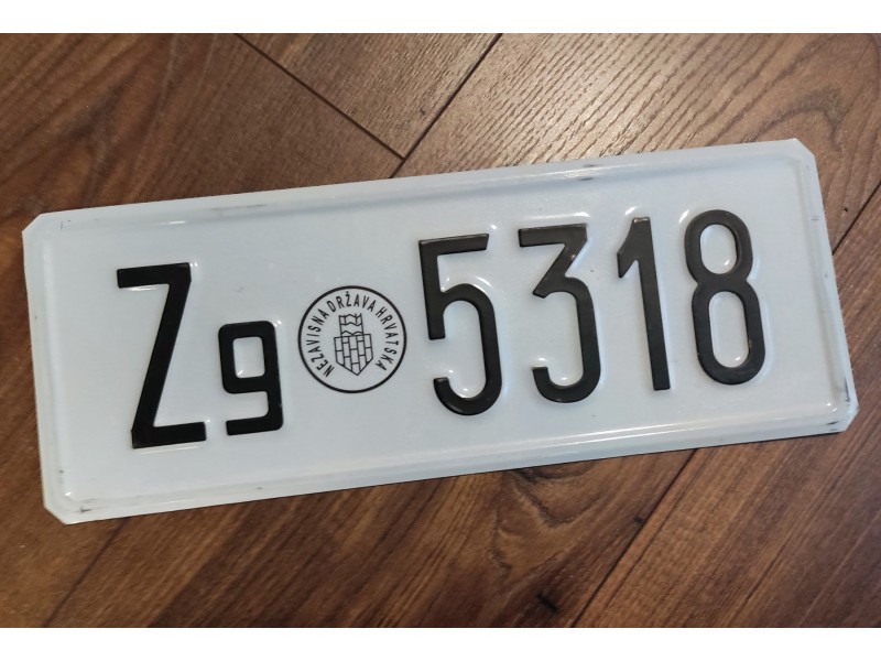 Tablica NDH Zagreb ZG 5318