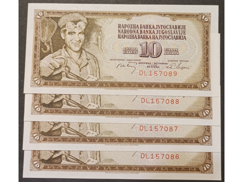 10 dinara 1968 - četirizaredom - široki i tanki brojevi
