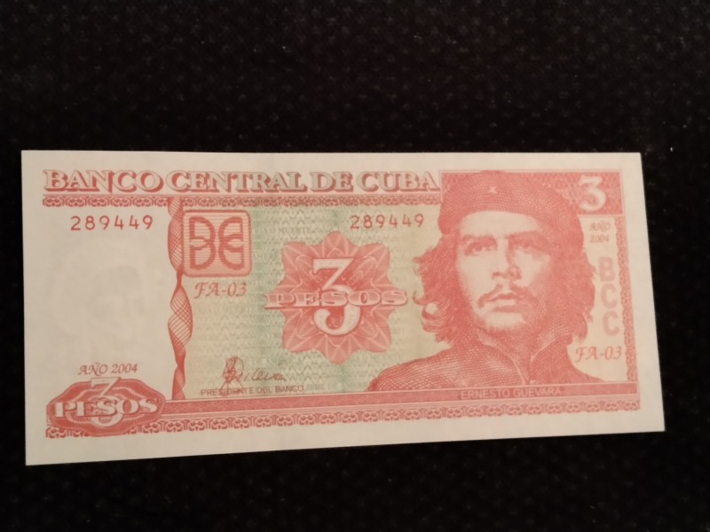 3 pezosa 2004 kuba UNC