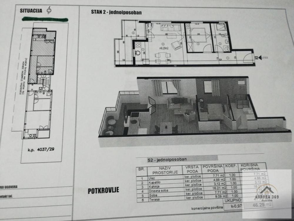 Jednoiposoban stan na prodaju, 46m2, 88.210€
