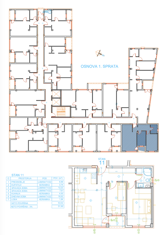 Palilula, Dvoiposoban stan na prodaju, 51.9m2, 91.344€