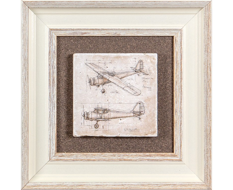 Ilustracija aviona na kamenu