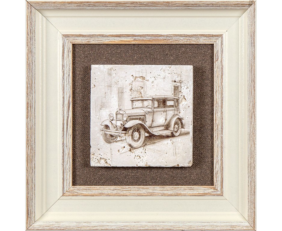 Ilustracija automobila na kamenu