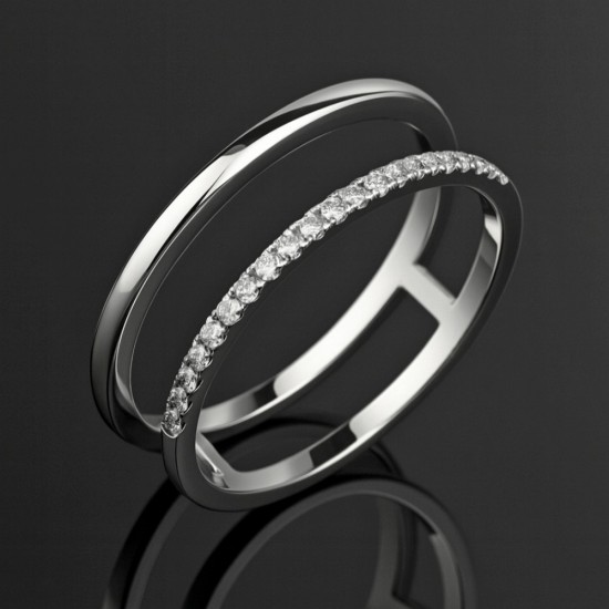 PRSTEN OD BELOG ZLATA SA DIJAMANTIMA 0.24CT SI1-EF. V 07-410