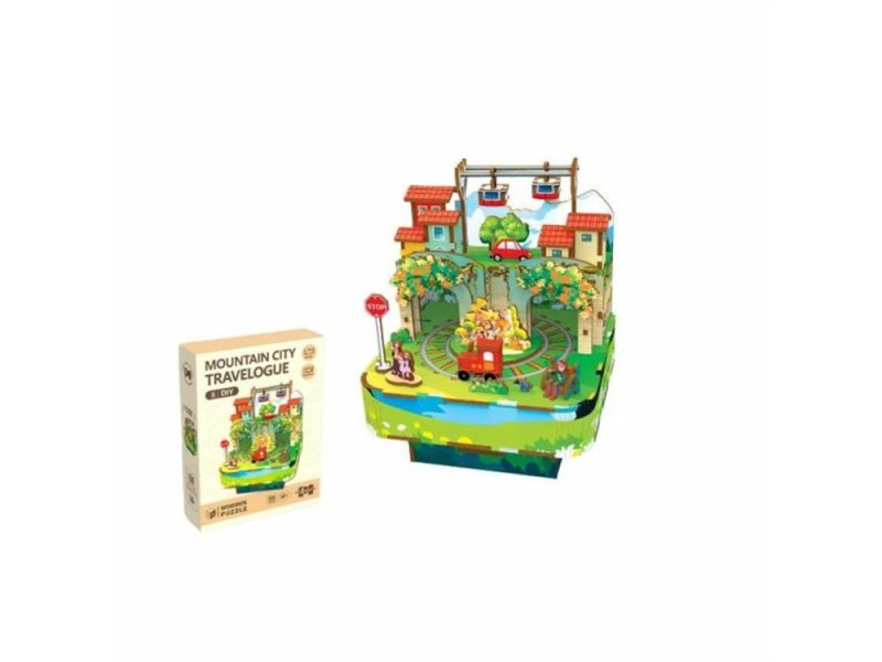 MILLA TOYS DRVENE 3D MUZIČKE PUZZLE MOUNTAIN CITY 91/71766