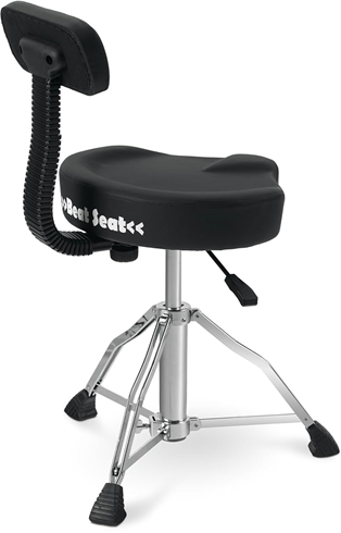 XDRUM BEATSEAT DRUM THRONE SADDLE PNEUMATIC WITH BACKREST