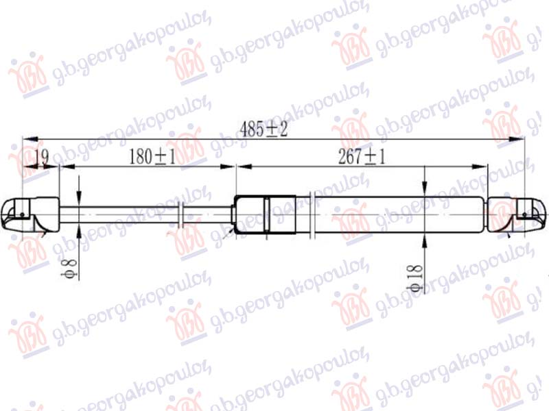 AMORTIZER GEPEK VRATA (485L-685N) PEUGEOT II 2008 (2019-2023) (OEM: 9825534780)