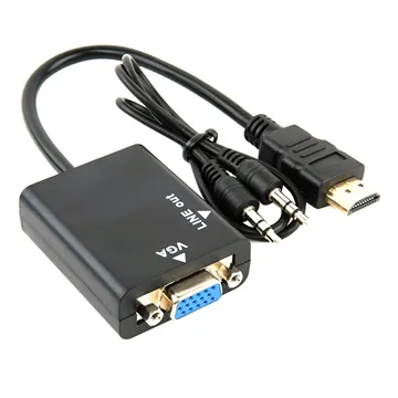 HDMI / VGA ADAPTER SA 3.5MM AUX KABLOM