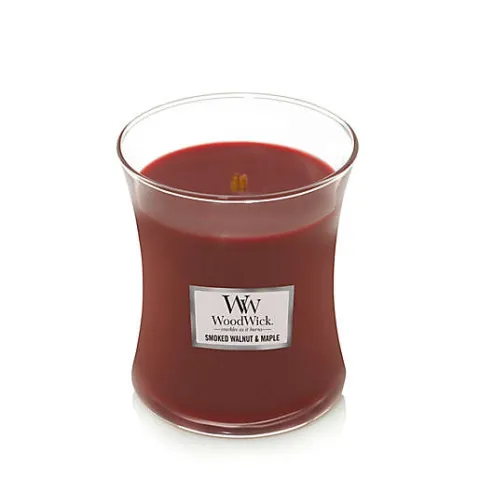 Wood Wick mirisna sveća u tegli M - Smoked Walnut Maple (drvene i dimne note, vanila, pačuli)