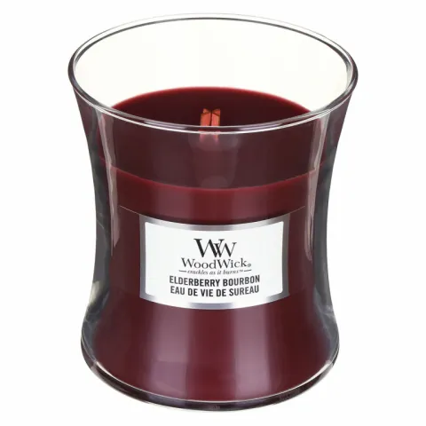 Wood Wick mirisna sveća u tegli M - Elderberry Bourbon (butbon, hrastovina, konjak, karanfilić)