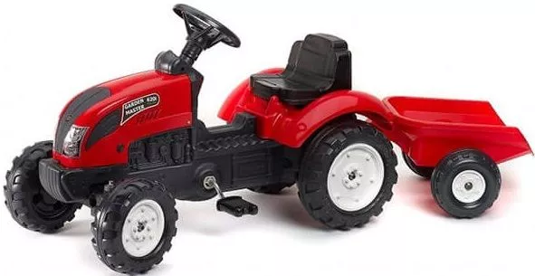 Traktor na pedale crveni sa prikolicom Garden master