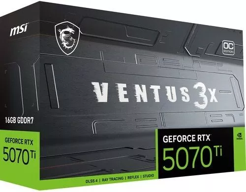 MSI GEFORCE RTX 5070 TI 16G VENTUS 3X OC GDDR7 GRAFIČKA KARTA