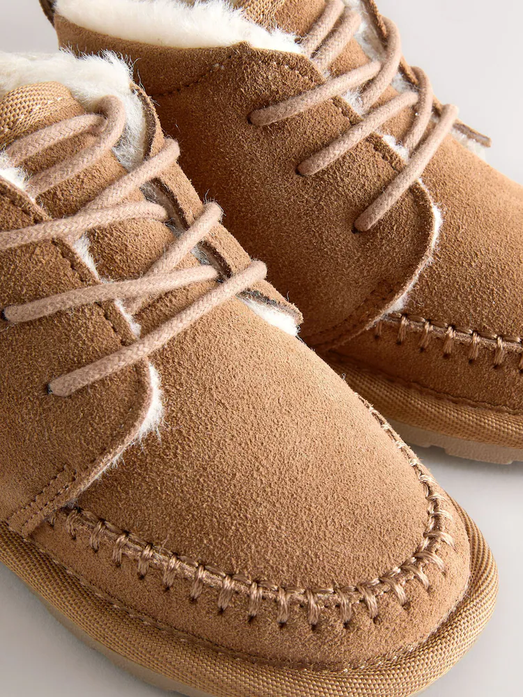 Bež-braon Braun - Toplo Lined Suede Čizme