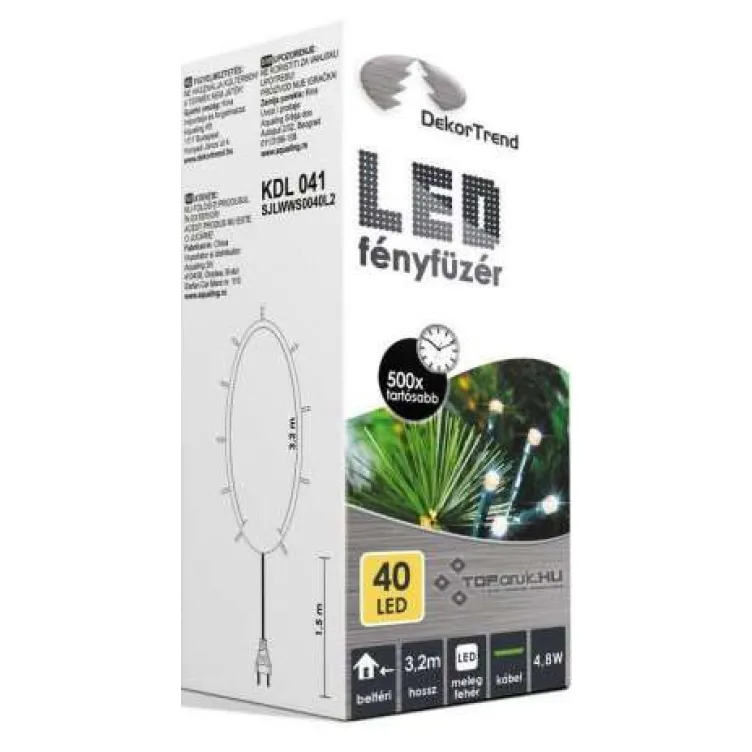 Novogodišnje toplo bele LED lampice 40 sijalica