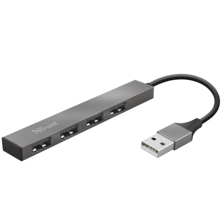 Trust hub halyx USB2.0/4xUSB/Aluminjum/siva