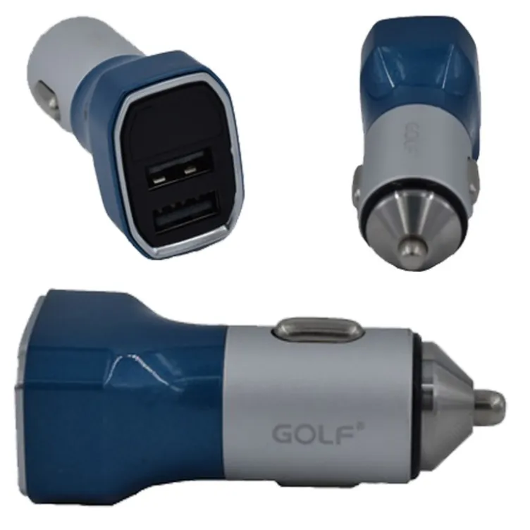 Auto punjač 2USB 3.4A GOLF GF-C09 plavi