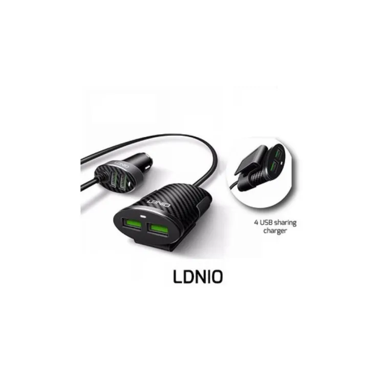 LDNIO USB Car Charger 4 USB Ports 5V/5.1A 25.5W Black