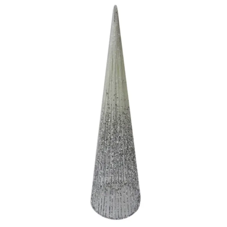 Shiny cone Novogodišnja svetlucava jelka 60cm srebrna