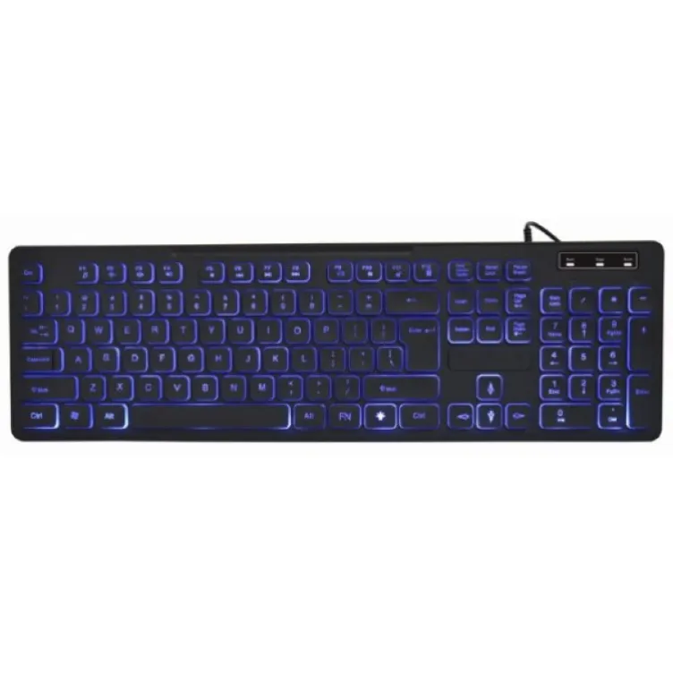 KB-UML3-02 Gembird LED multimedijalna tastatura sa pozadinskim osvetljenjem, US layout USB