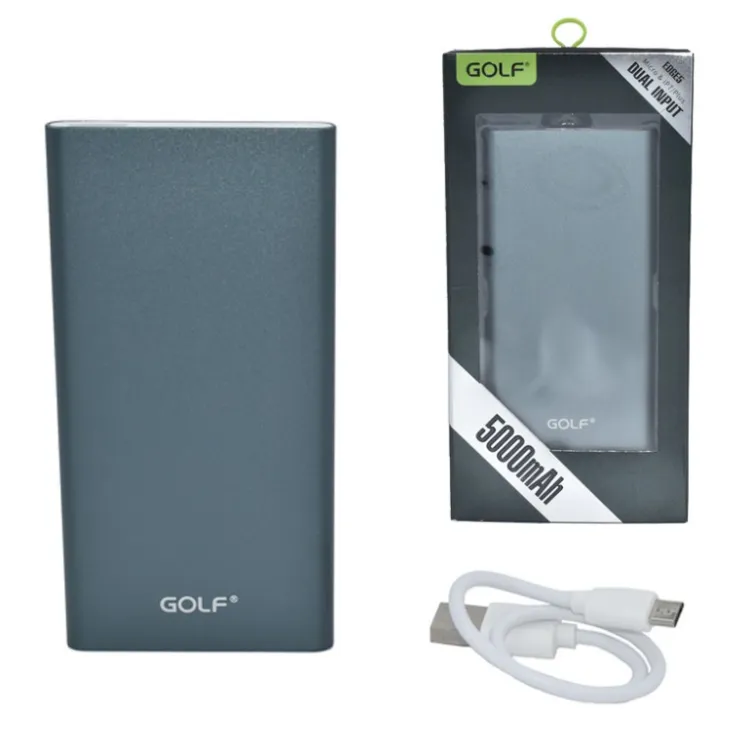 Power bank GOLF EDGE5 5000mAh sivi 2xUSB