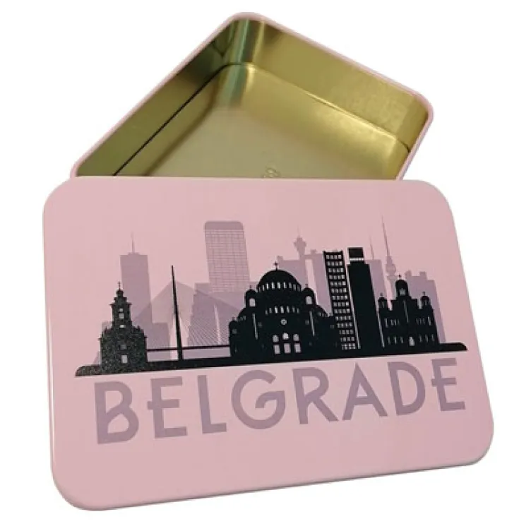 Metalna kutija Belgrade 14,2x10x3 cm Roze
