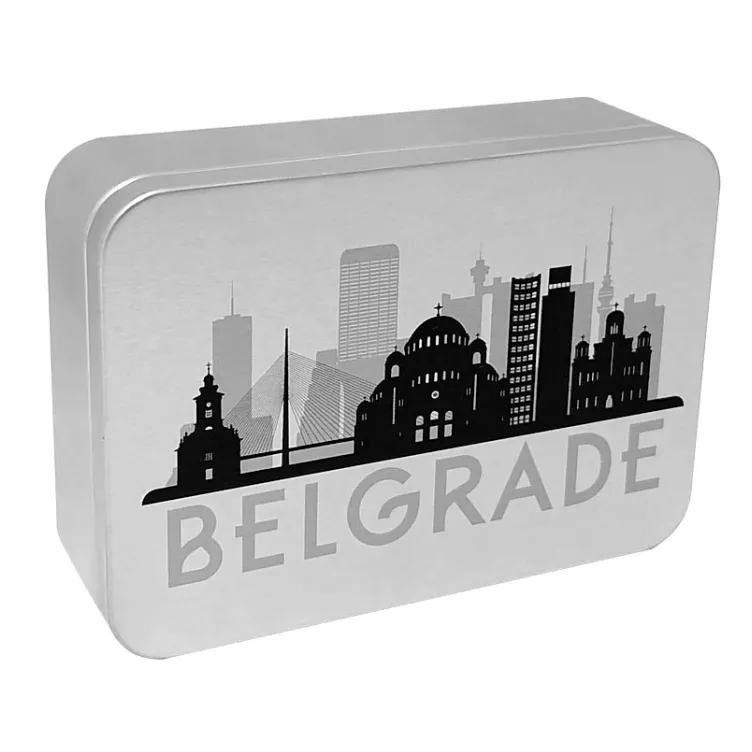 Metalna kutija Belgrade 14,2x10x3 cm siva