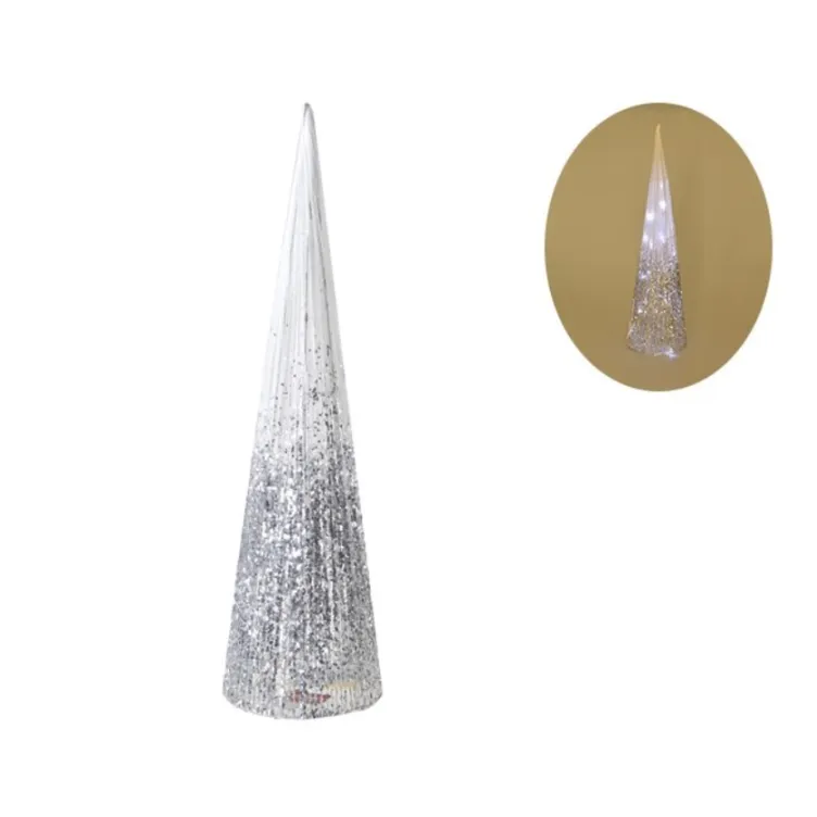 Jelka srebrno bela 80cm Shiny cone