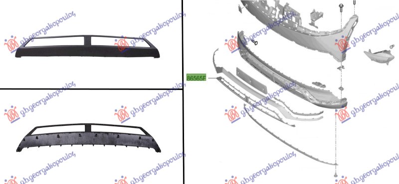 LAJSNA PREDNJEG BRANIKA DONJA CRNA HYUNDAI IONIQ 5 (2021-) (OEM: 86577-GI000, 86577GI000)