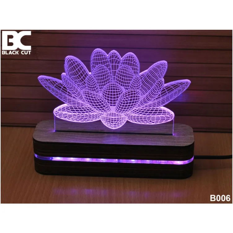 3D lampa Lotus ljubičasti