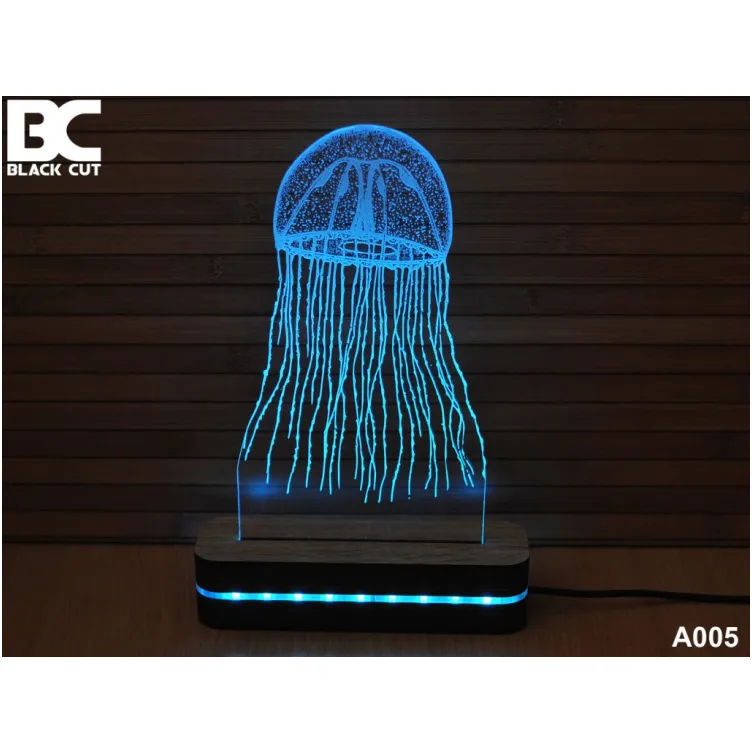 3D lampa Meduza crvena