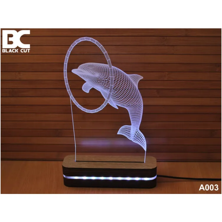 3D lampa Delfin plavi