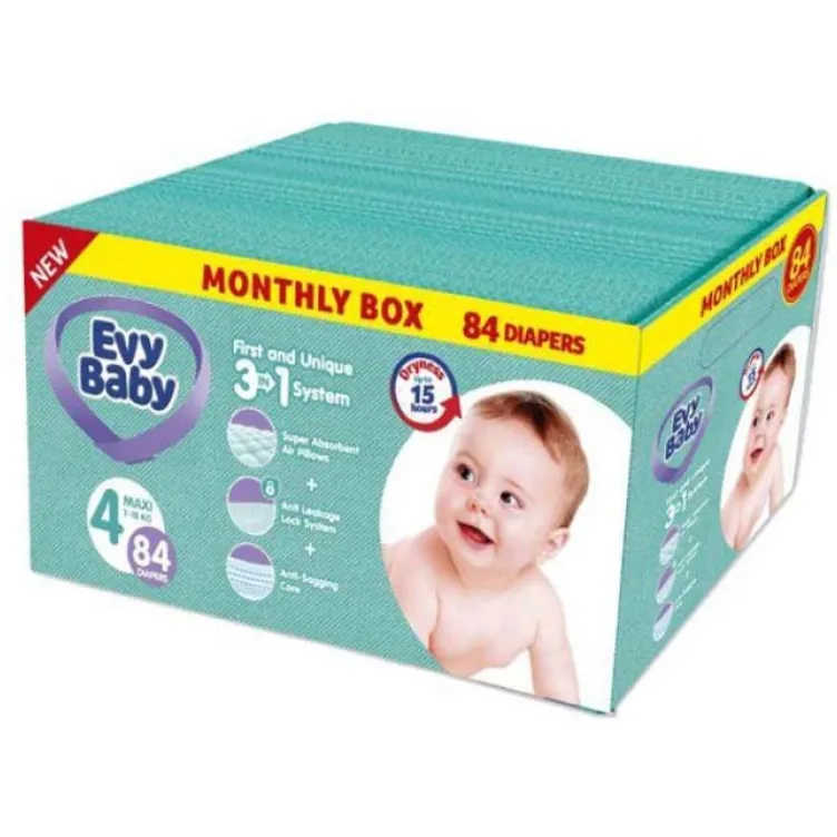 Pelene za bebe Evy baby Box 4 Maxi 7 - 18kg, 84kom, 3u1