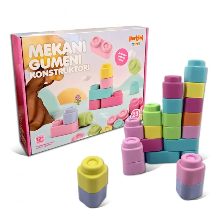 Pertini mekani gumeni konstruktori pastel 23 dela