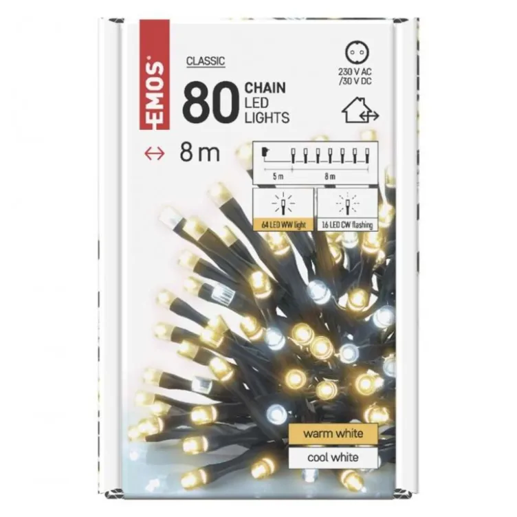 Emos LED svetlosni lanac 80 LED treperuci 8m MTG-D4AN01