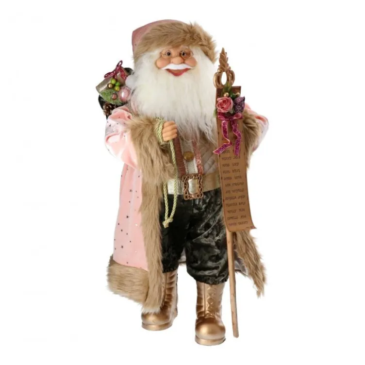 Bun Bun 70 novogodišnja dekoracija Deda mraz roze 60cm