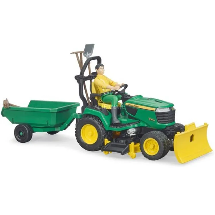 Traktor John Deer sa prednjim čistačem i prikolicom 621049