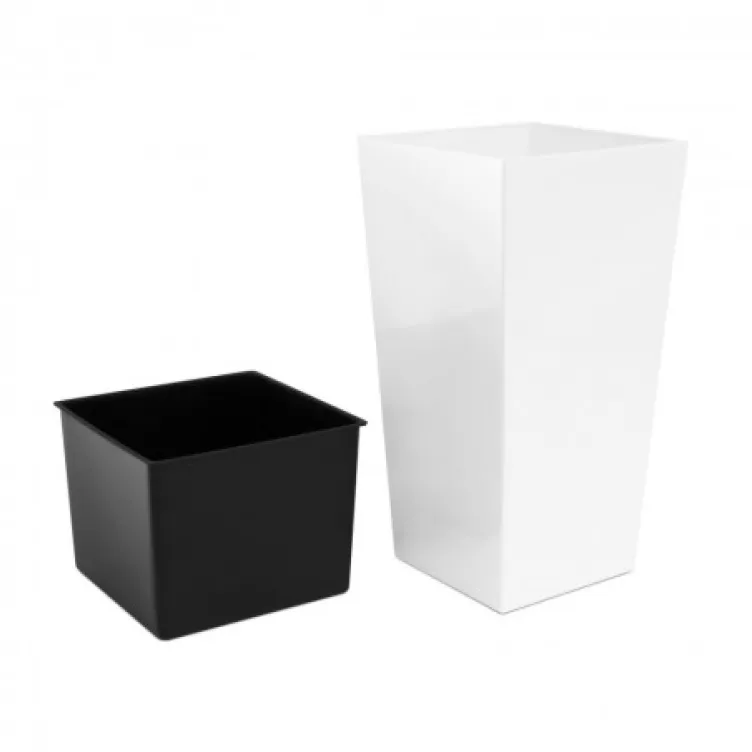 Plastična saksija Urbi Square 32x32x62cm bela