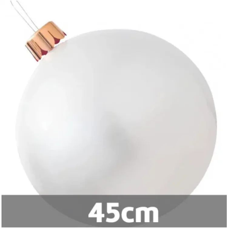 Ornamento Novogodišnja kugla 45cm - Bela