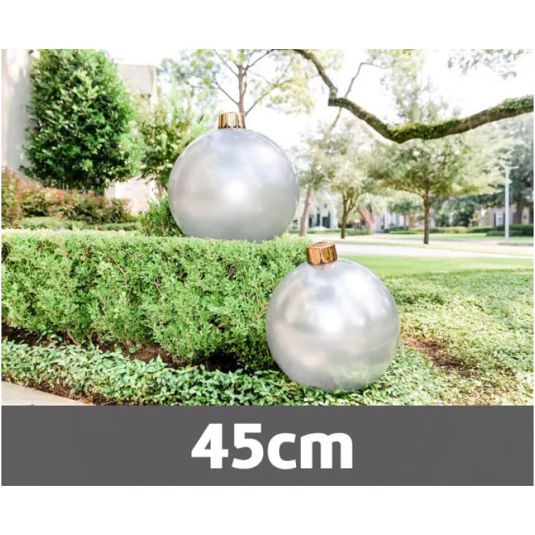 Ornamento Novogodišnja kugla 45cm - Srebrna