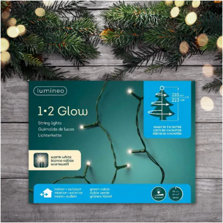 Novogodišnja LED rasveta za jelku 210cm-223L Toplo bela Lumineo 1-2 Glow