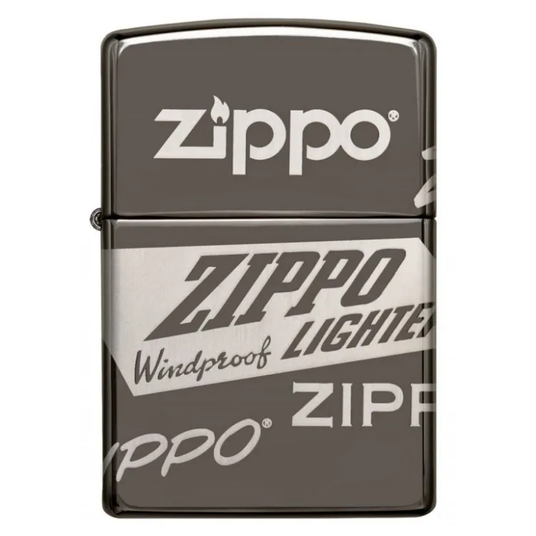 Upaljač Zippo Black Ice Logo 360