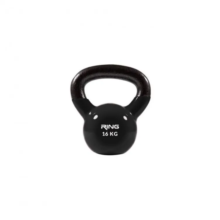 RING Kettlebell 16kg metal+vinyl RX DB2174-16 black