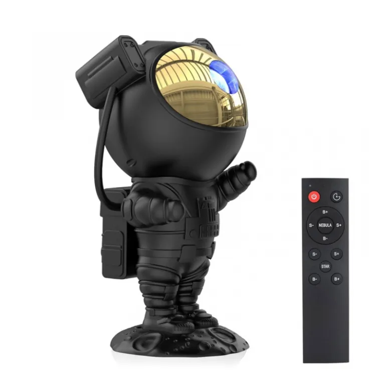 Lampa astronaut sa projektorom zvezdanog neba sa daljinskim crna