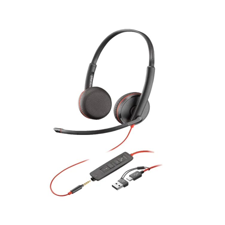 Slušalice HP Poly Blackwire 3225 Stereo USB-C Headset +3.5mm Plug +USB-C/A Adapter/8X229AA/crna