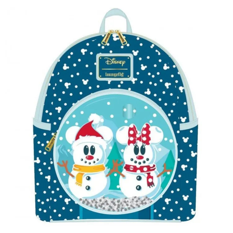 Disney Snowman Minnie Mickey Snow Globe Mini Backpack