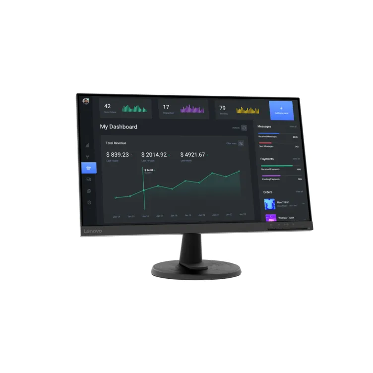 Lenovo monitor D24-40 23.8"/VA/1920x1080/75Hz/4ms/VGA,HDMI/FreeSync/crna 67A2KAC6EU