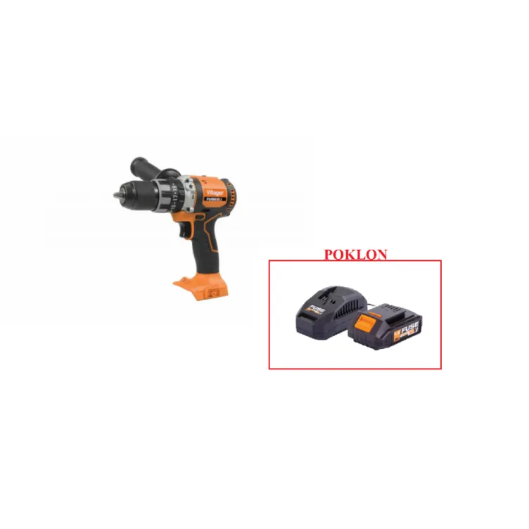 Fuse akumulatorska brushless udarna bušilica VPL 8120 + POKLON Fuse set baterija 1.5Ah + punjač 2.4A
