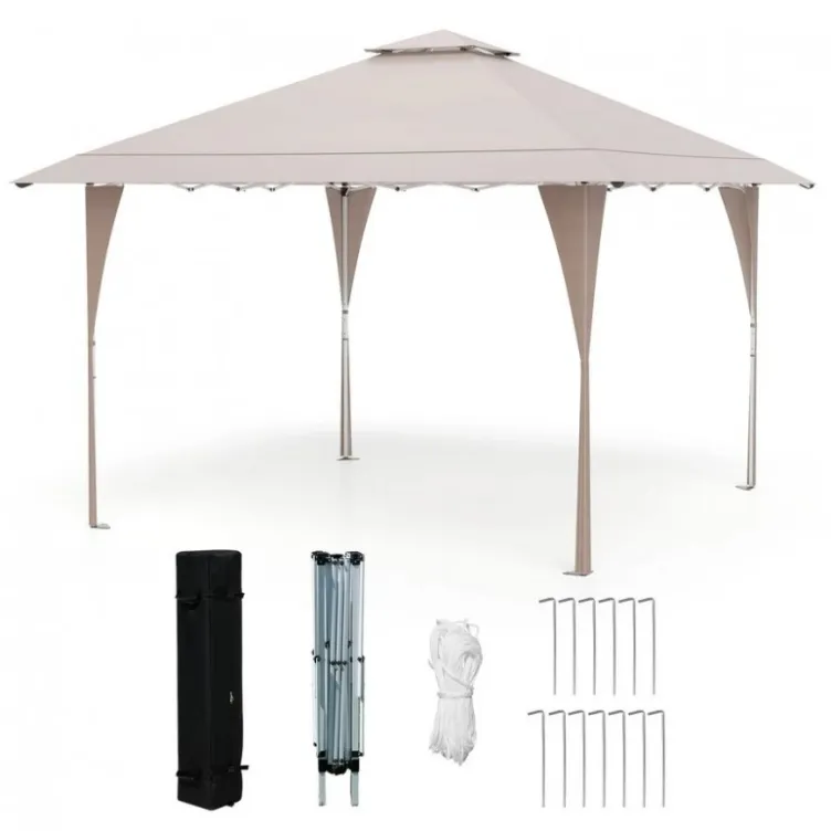 Gazebo paviljon sa mehanizmom 4x4m Bež 1687
